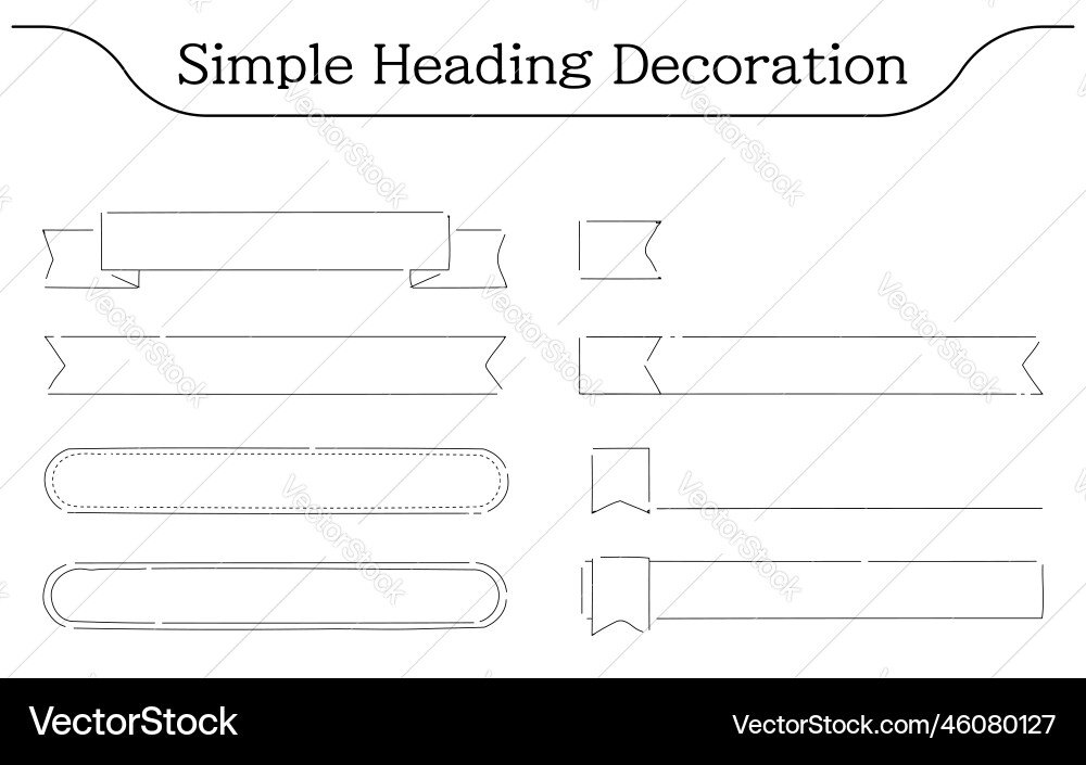 Simple handwritten style title decoration ribbons Vector Image