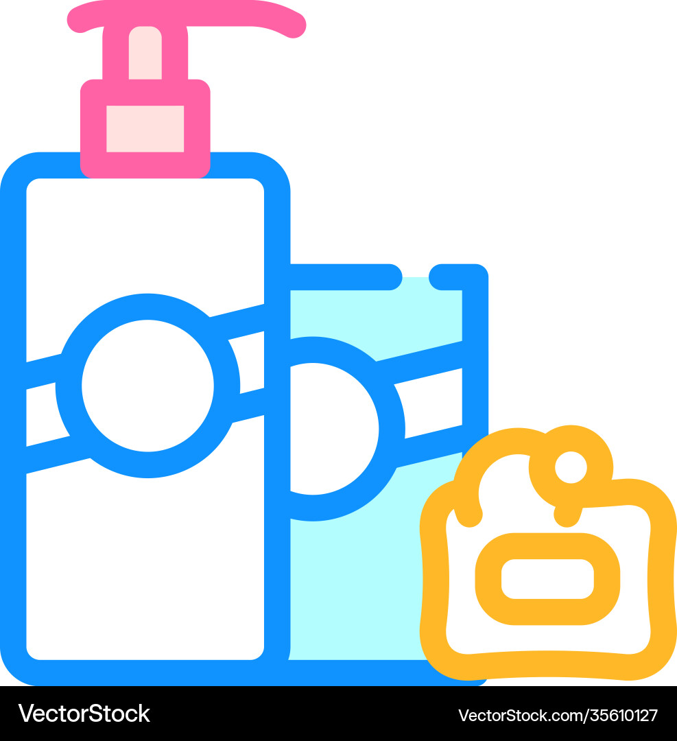 Soap and hand cleanser color icon Royalty Free Vector Image