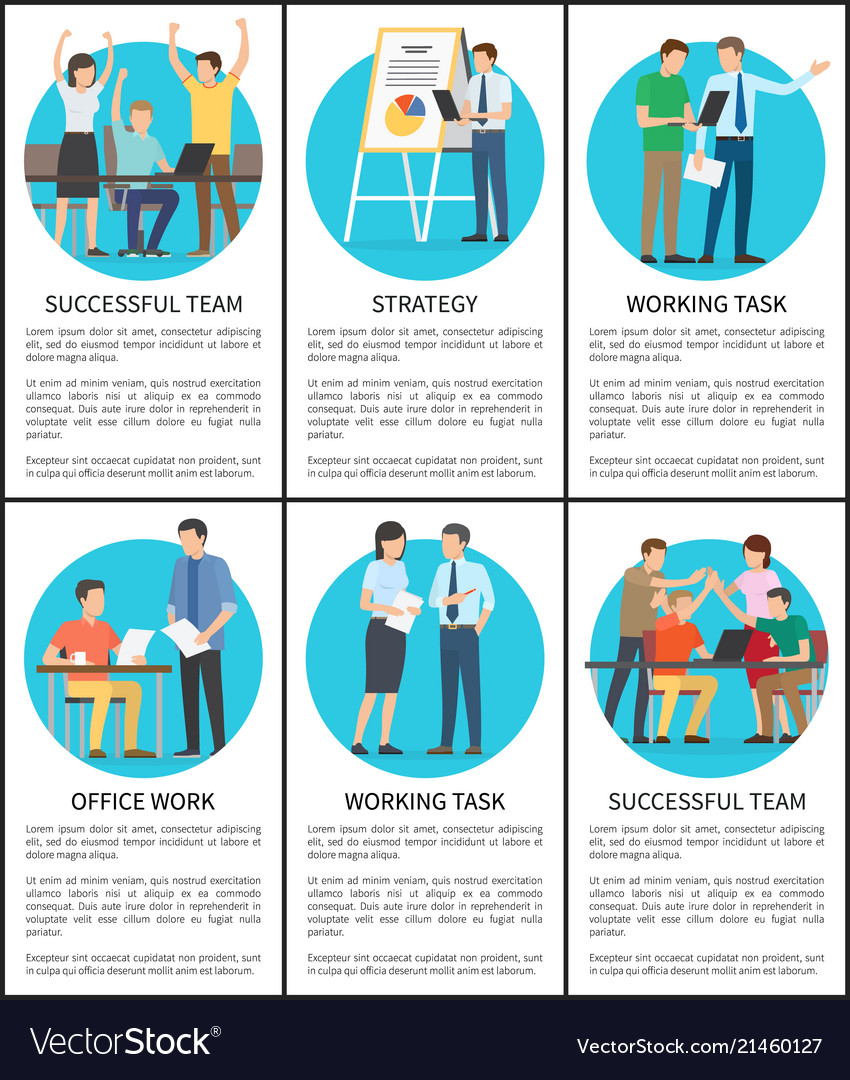 Strategy and working task set Royalty Free Vector Image