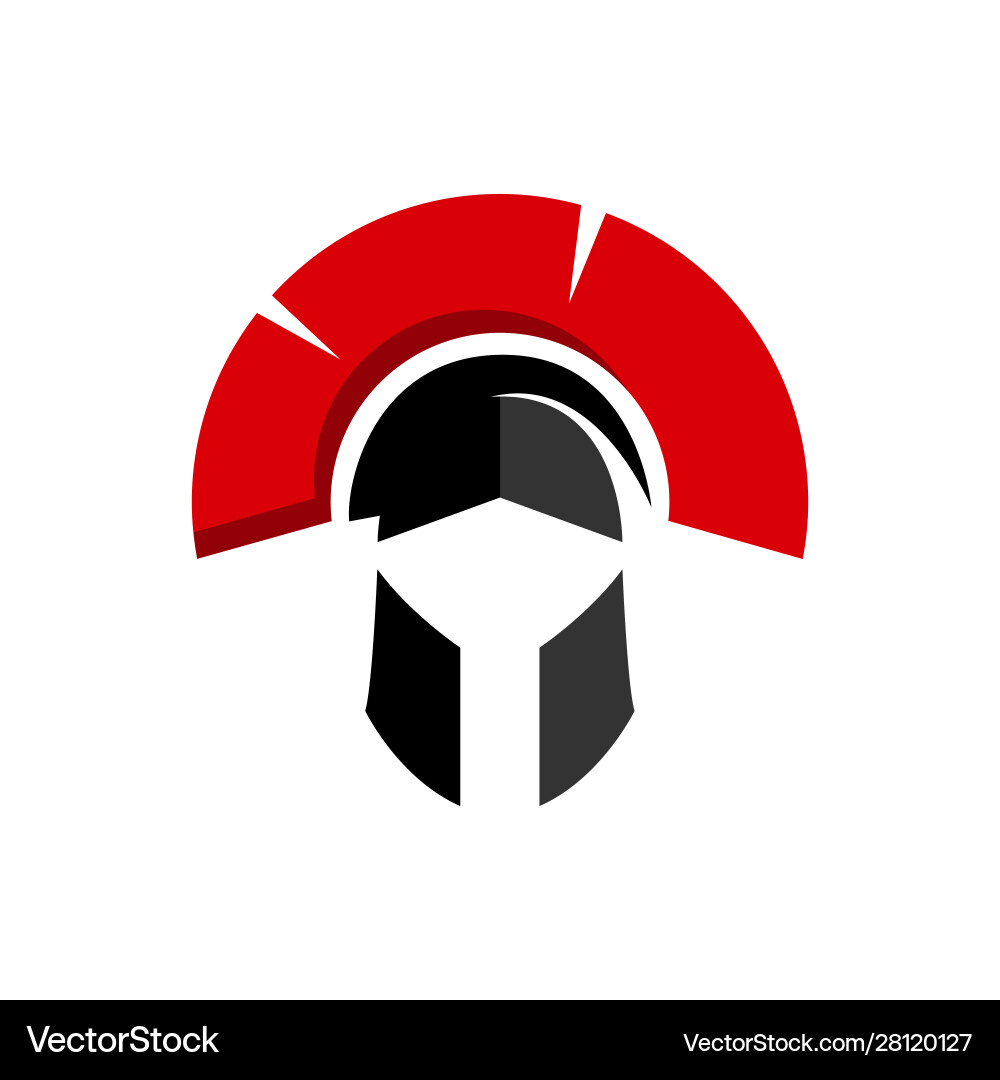 Warrior helmet logo design knight mask icon Vector Image