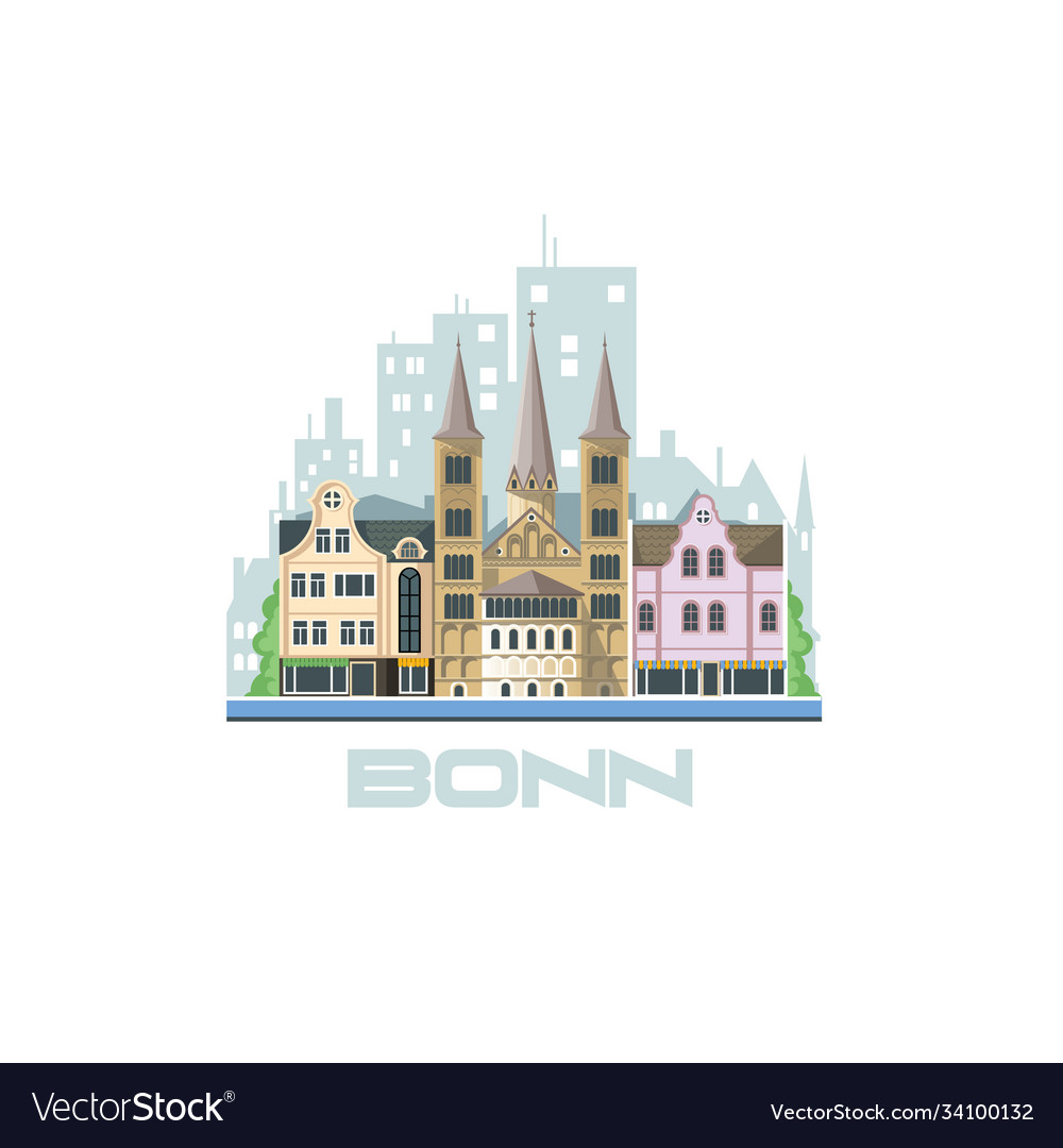 Bonn city skyline city landscape with ancient Vector Image Bonn city skyline city landscape with ancient Vector Image