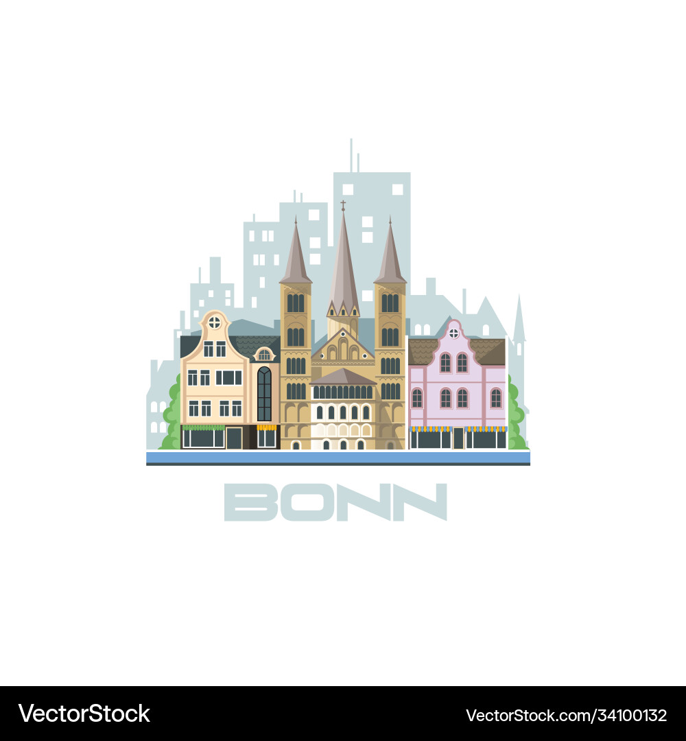 Bonn city skyline landscape with ancient Vector Image