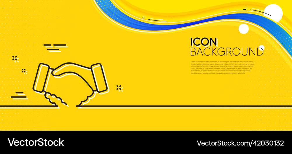 Handshake line icon hand gesture sign minimal Vector Image