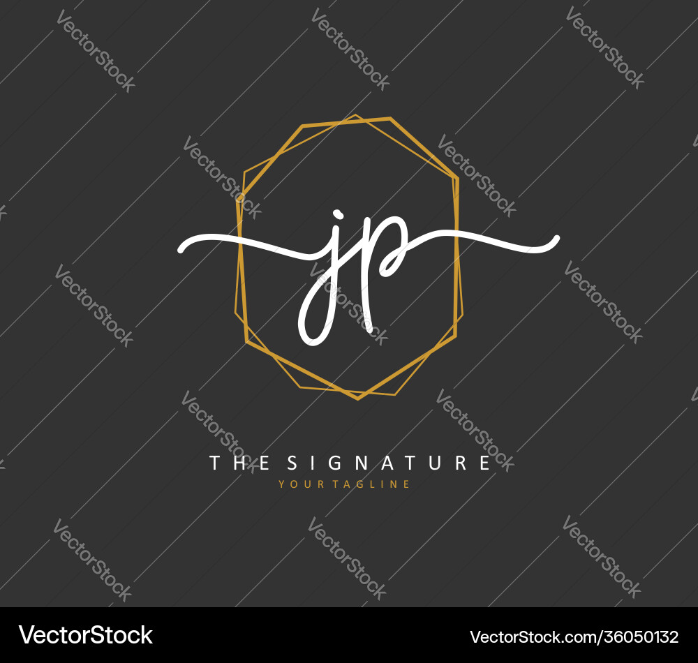 Jp initial letter handwriting and signature logo Vector Image