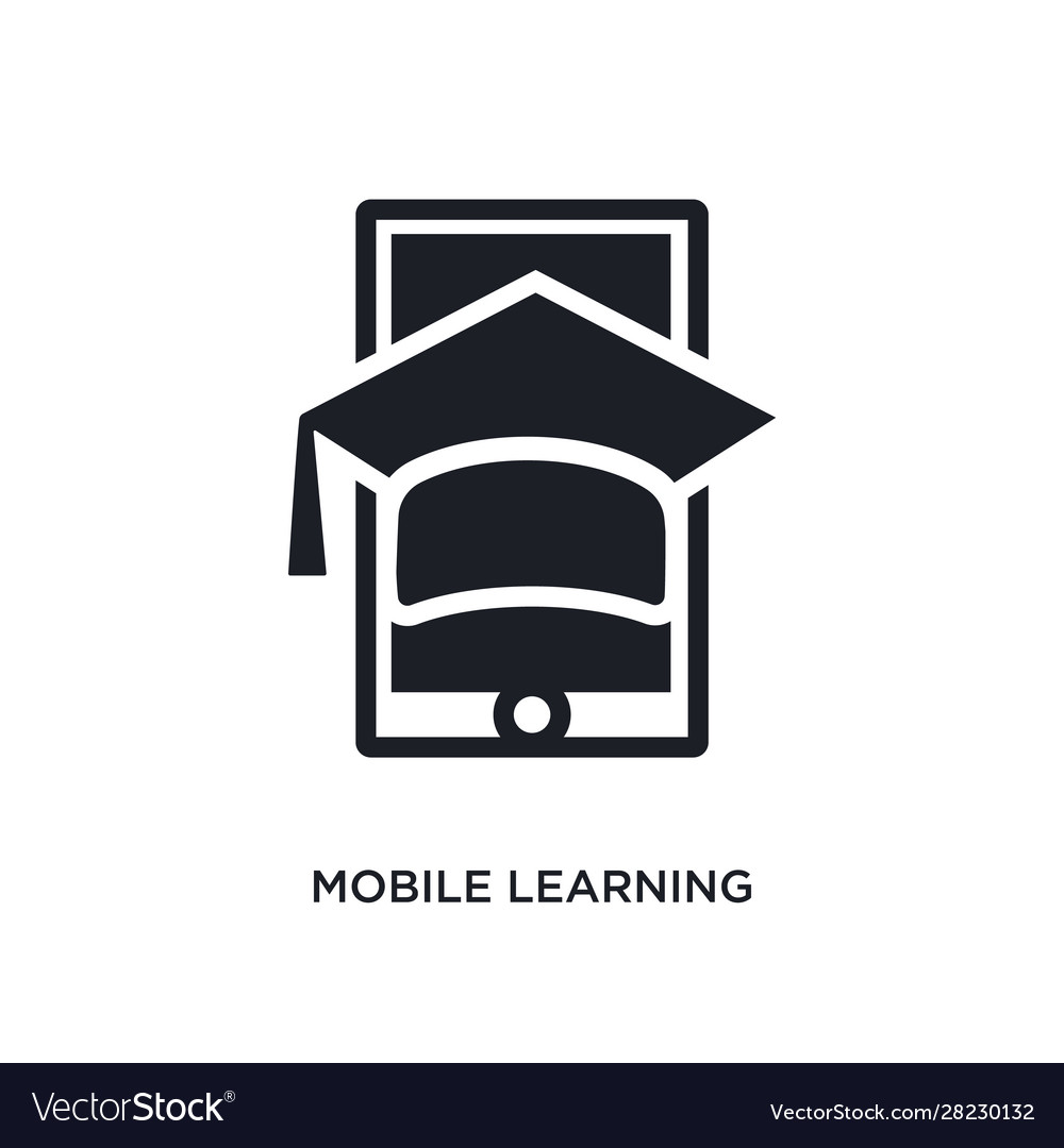 Mobile learning isolated icon simple element from Vector Image