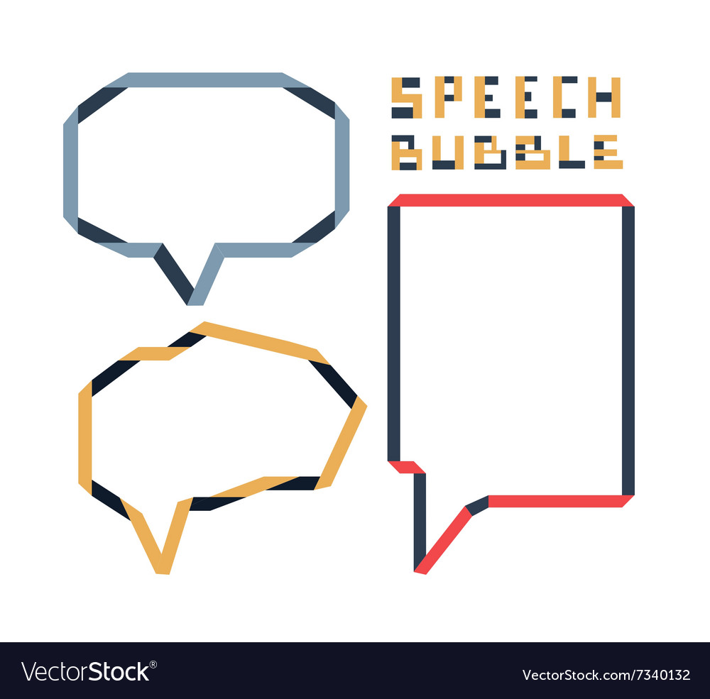 Origami speech bubble set Royalty Free Vector Image