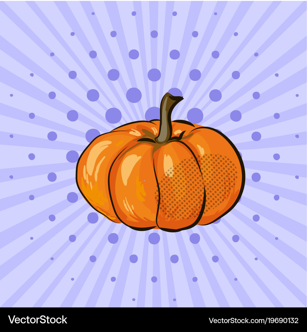 Pumpkin pop art comic retro Royalty Free Vector Image