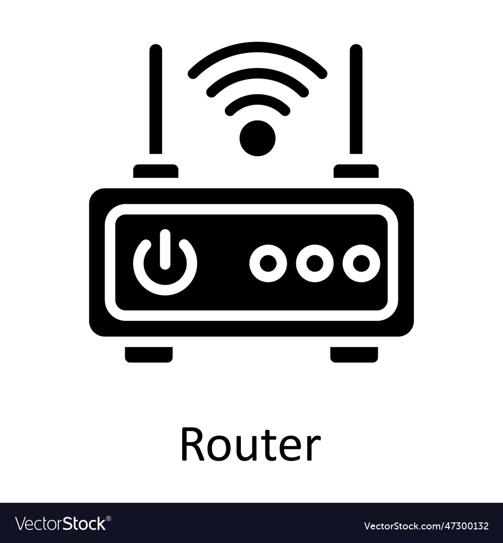 Router solid icon design use Royalty Free Vector Image