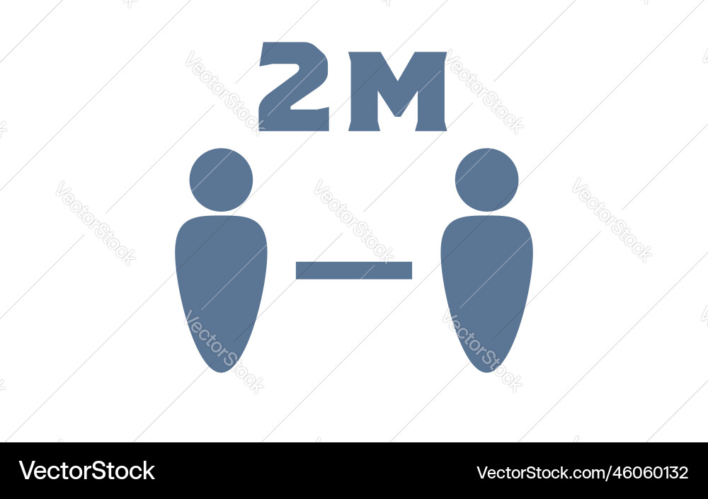 Simple icon of social distance Royalty Free Vector Image