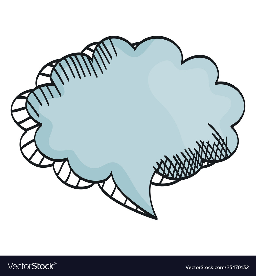 Speech bubble message with relief drawing Vector Image