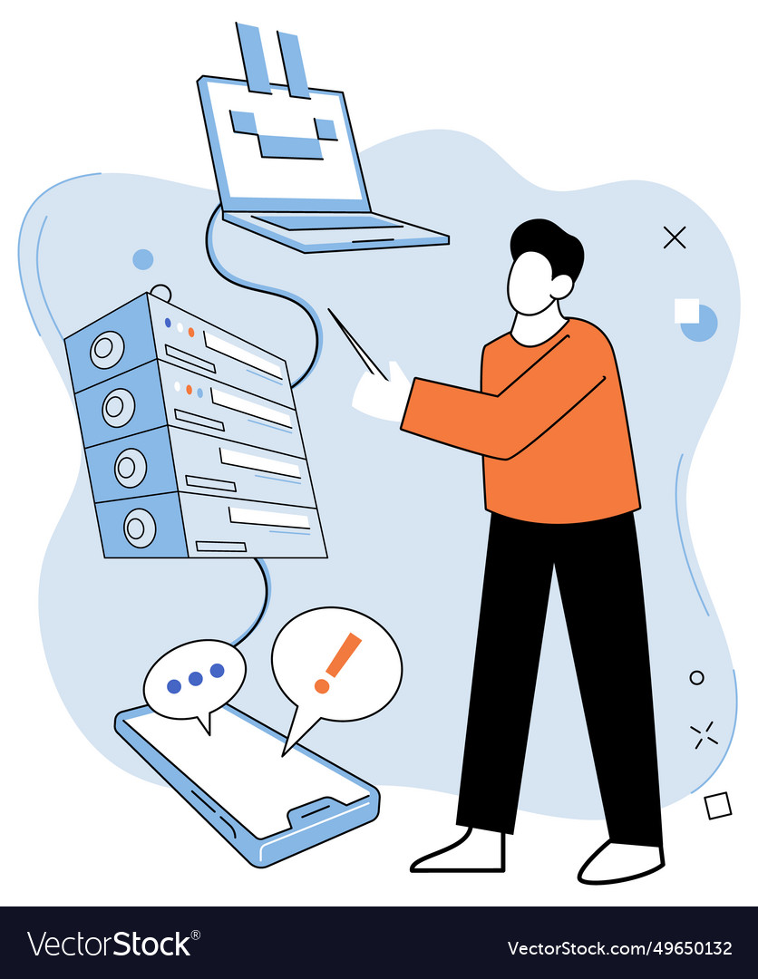 System administrator supportive managers provide Vector Image