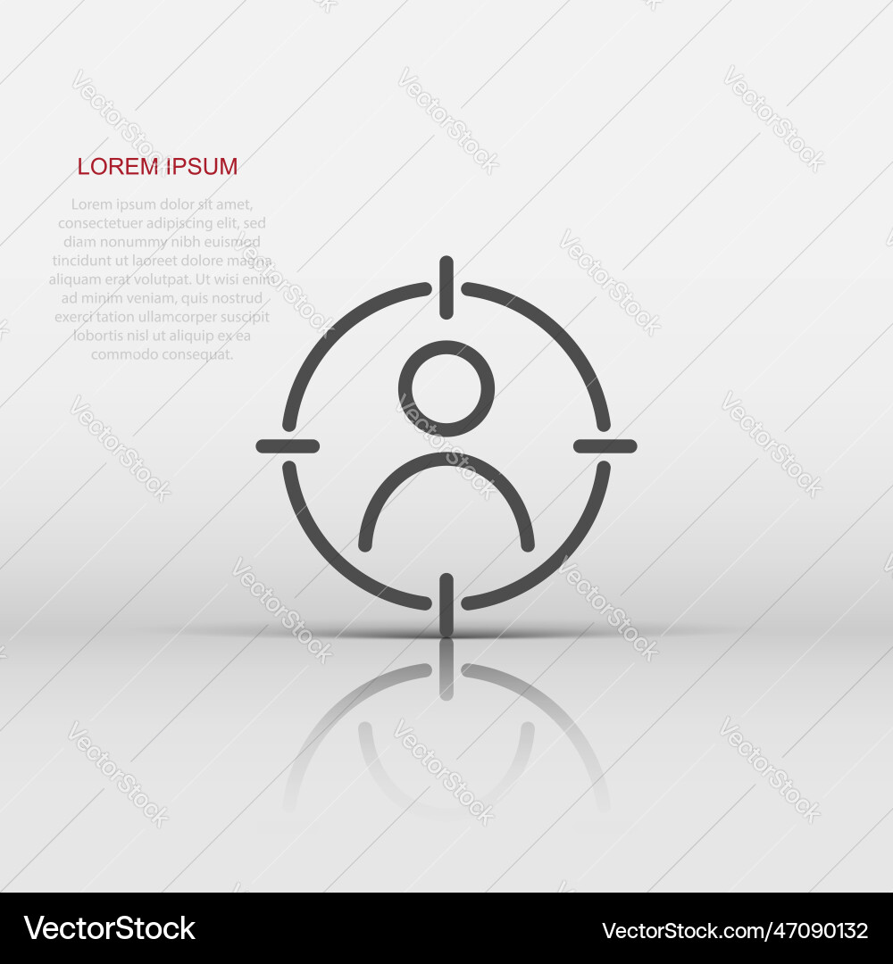 Target audience icon in flat style marketing Vector Image