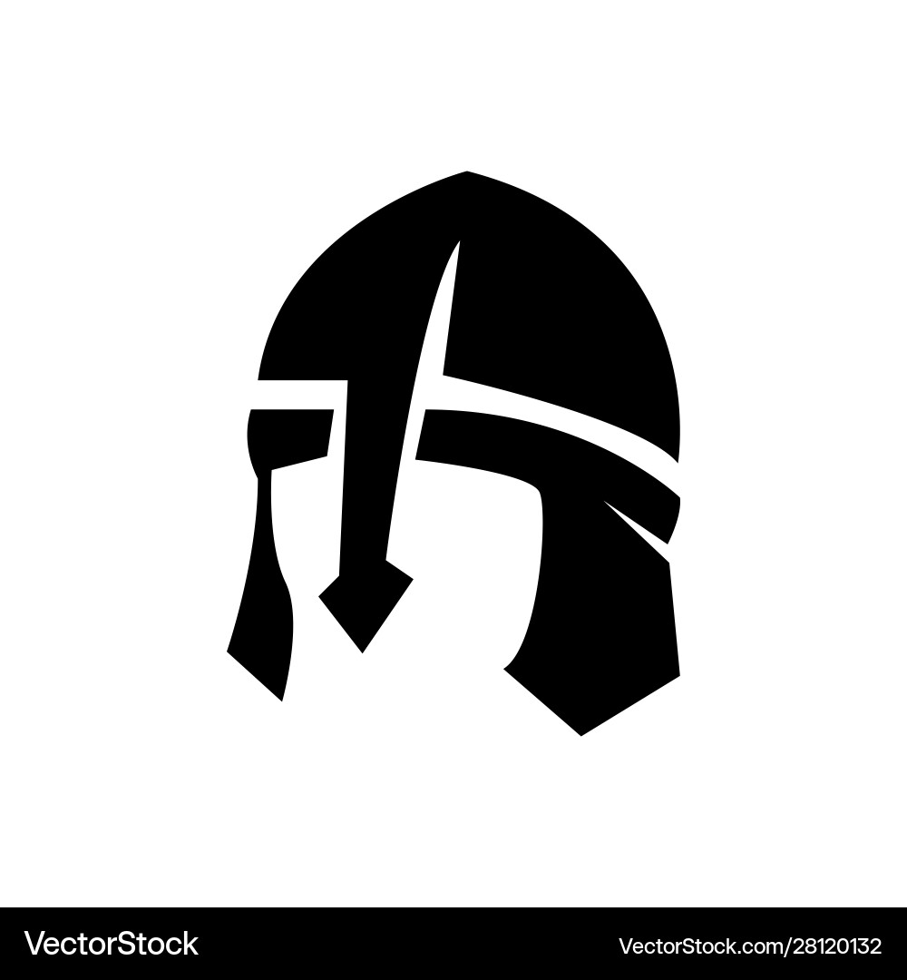 Warrior helmet logo design knight mask icon Vector Image