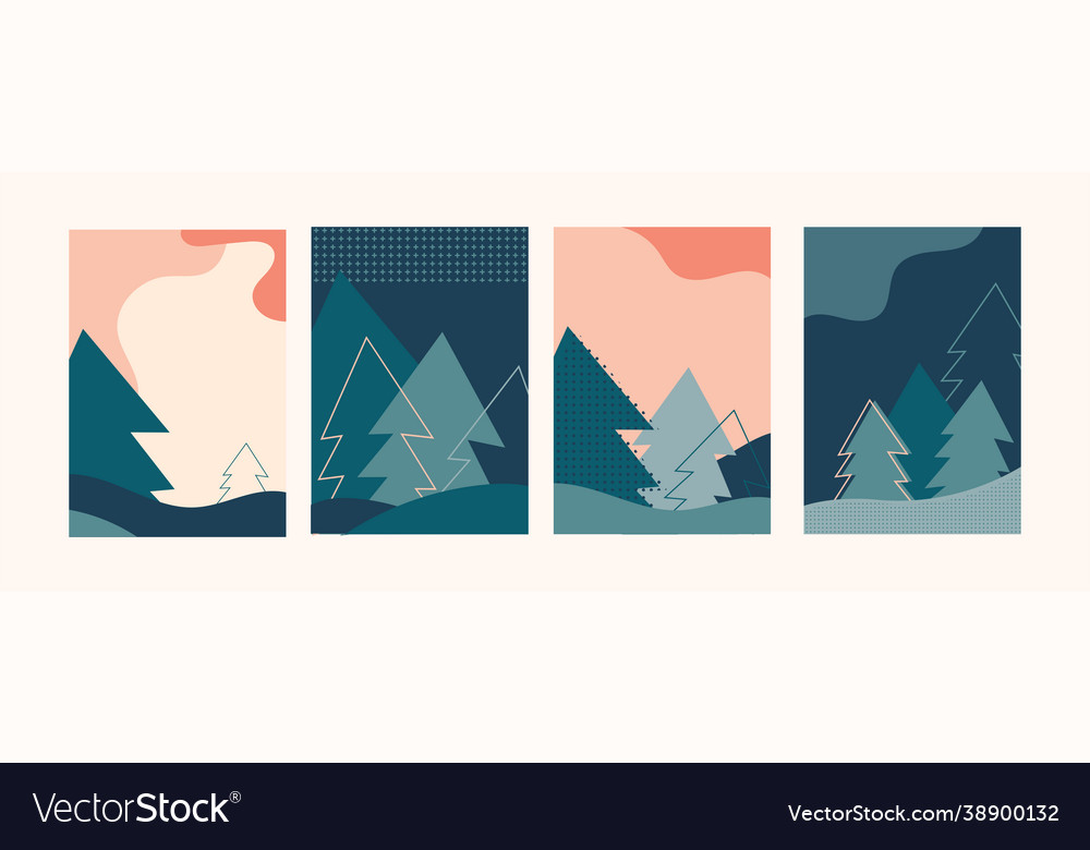 Winter landscapes vertical banners and wallpaper Vector Image Winter landscapes vertical banners and wallpaper Vector Image