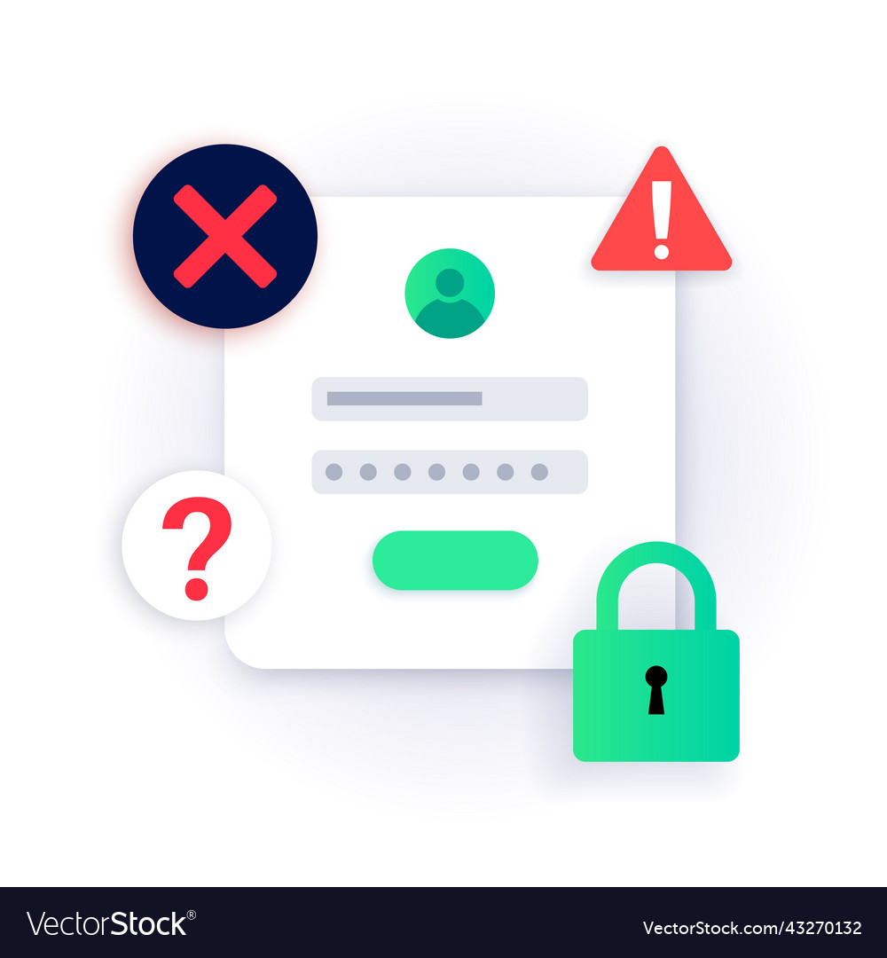 Wrong password concept Royalty Free Vector Image