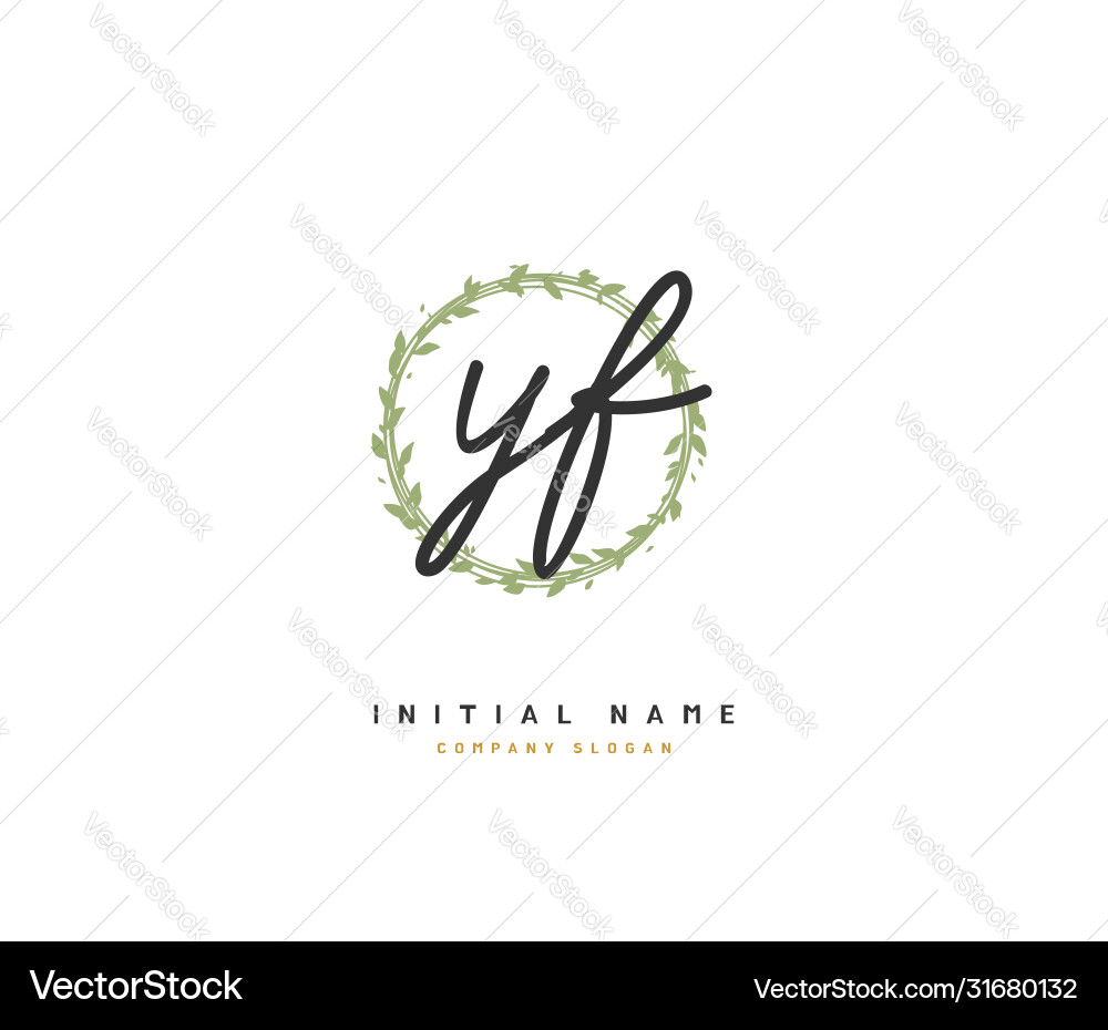 Y f yf beauty initial logo handwriting logo Vector Image