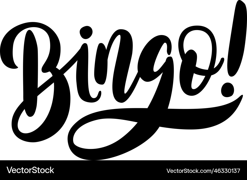 Bingo word graphic logo design lottery win Vector Image