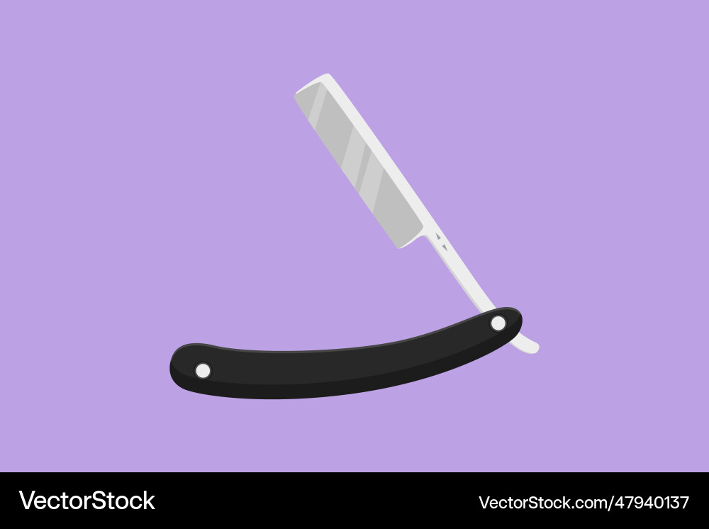 Cartoon flat style drawing shaving razor straight Vector Image
