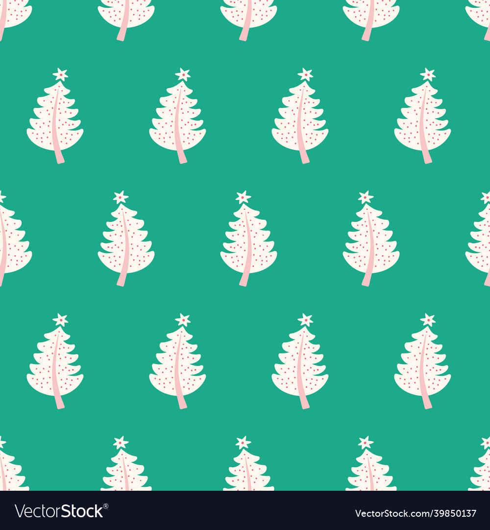 Christmas tree pattern background cute Royalty Free Vector