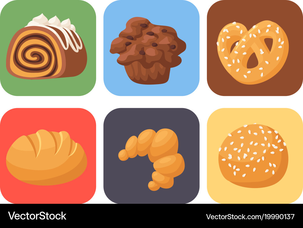 Cookie cakes tasty snack delicious Royalty Free Vector Image