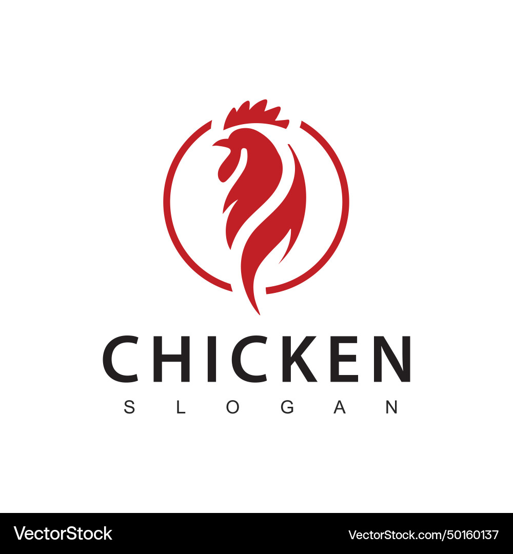 Fire chicken logo hen flame hot symbol icon fast Vector Image