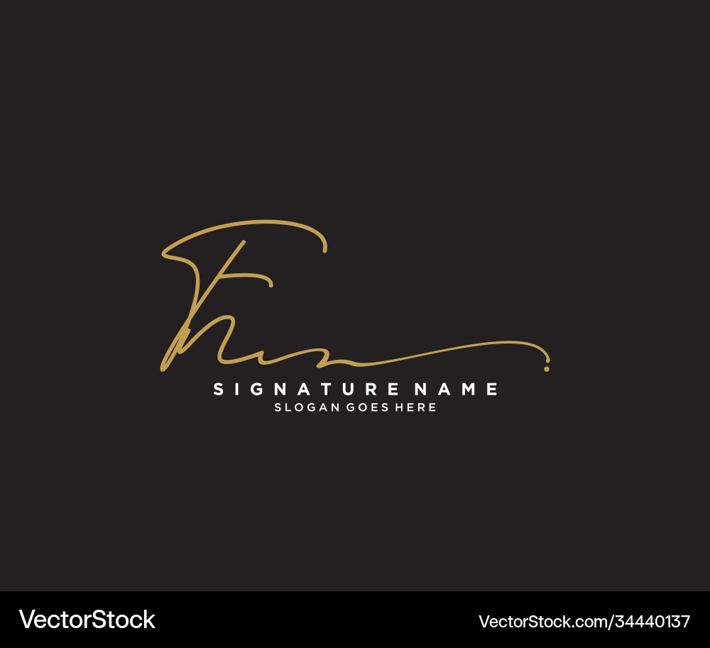 Letter fn signature logo template Royalty Free Vector Image