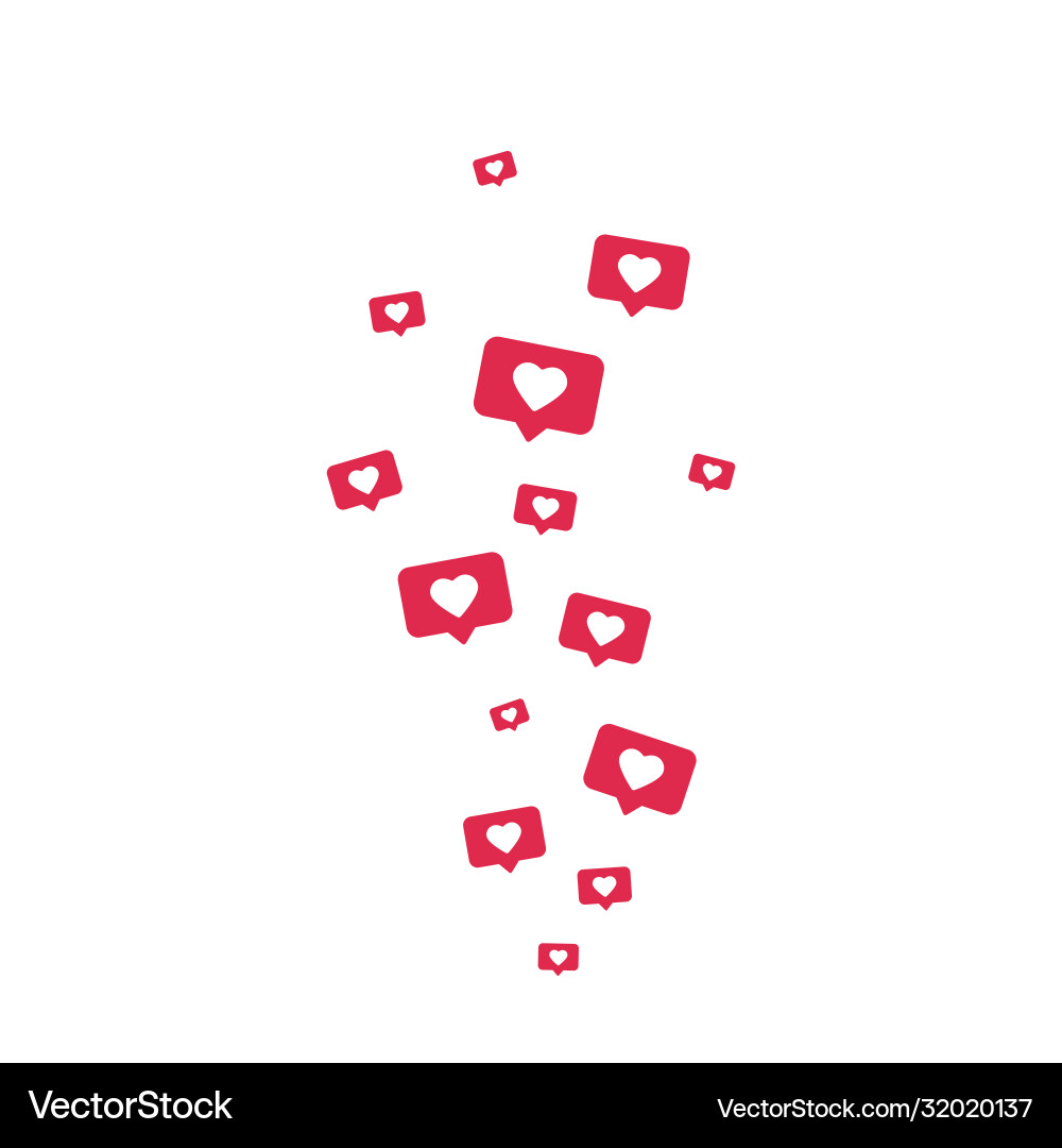 Like icons flying on white background social Vector Image