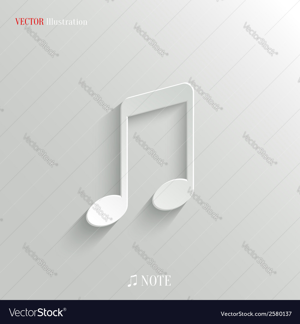 Note icon - white app button Royalty Free Vector Image