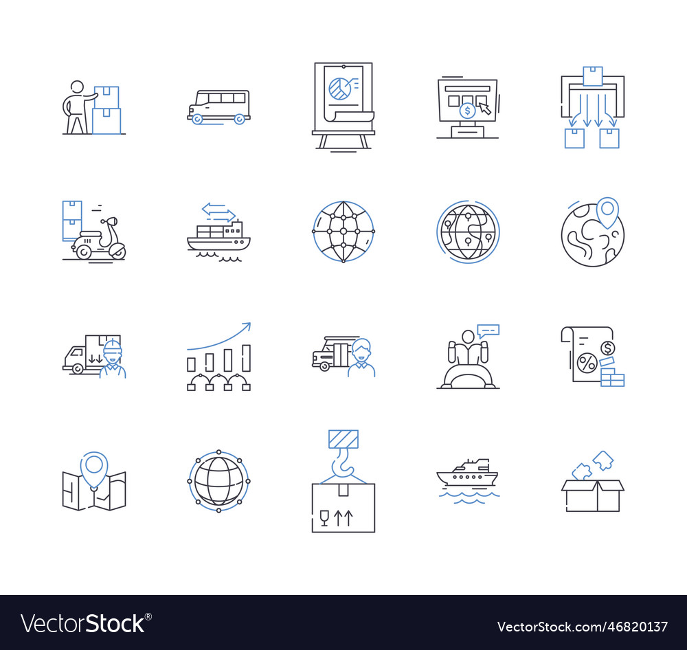 Operations management line icons collection Vector Image Operations management line icons collection Vector Image