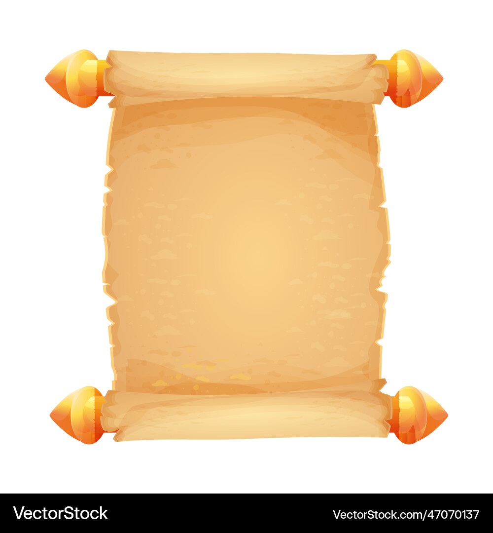 Parchment scroll antique paper with golden Vector Image