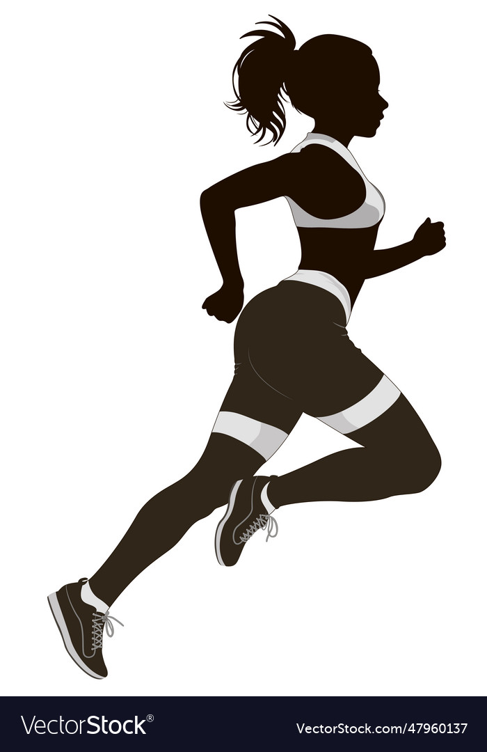 Running woman abstract silhouette side view Vector Image