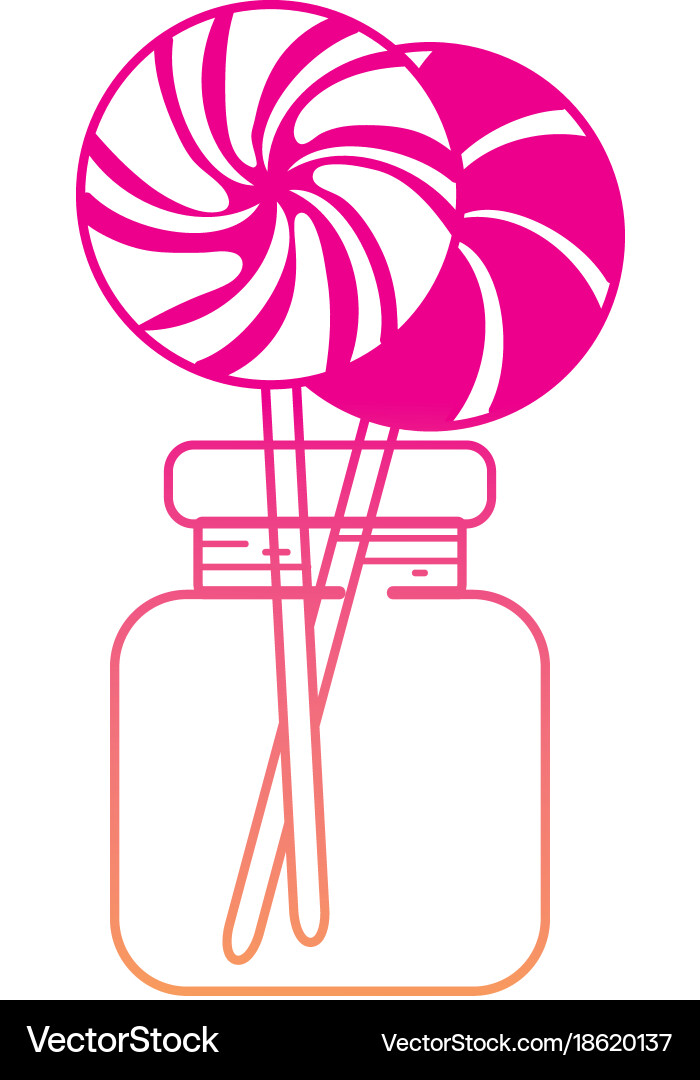 Silhouette candies sweet dessert inside crystal Vector Image