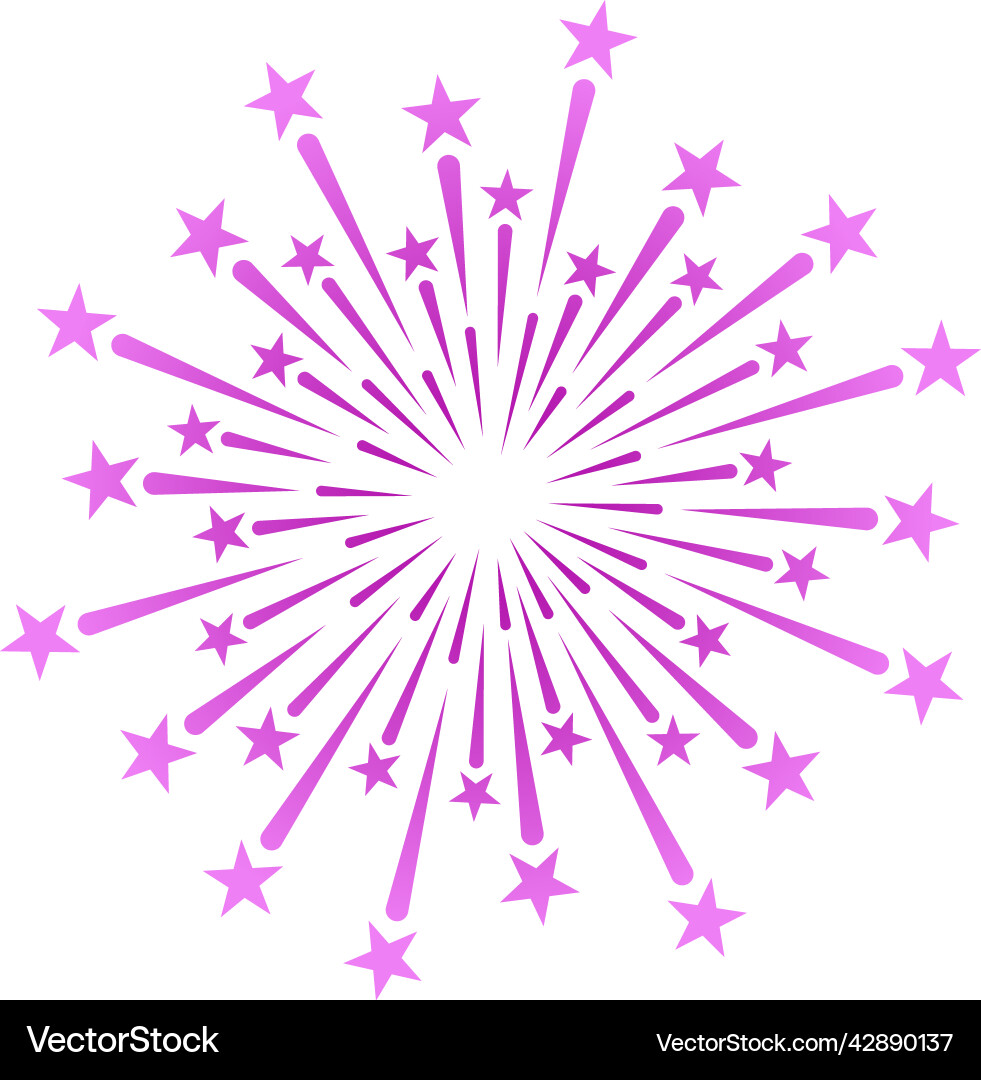 Sparkling fireworks lights icon color celebration Vector Image