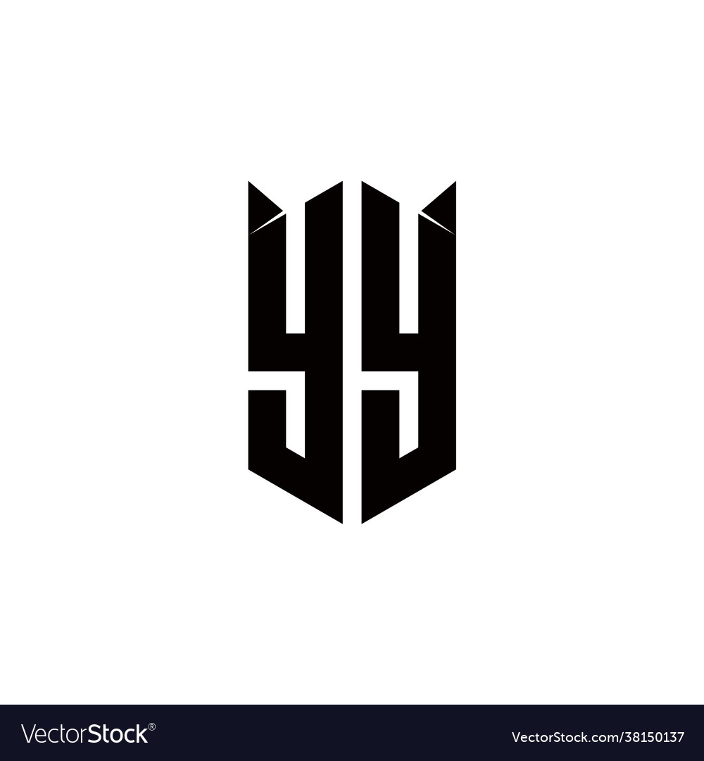 Yy logo monogram with shield shape designs Vector Image