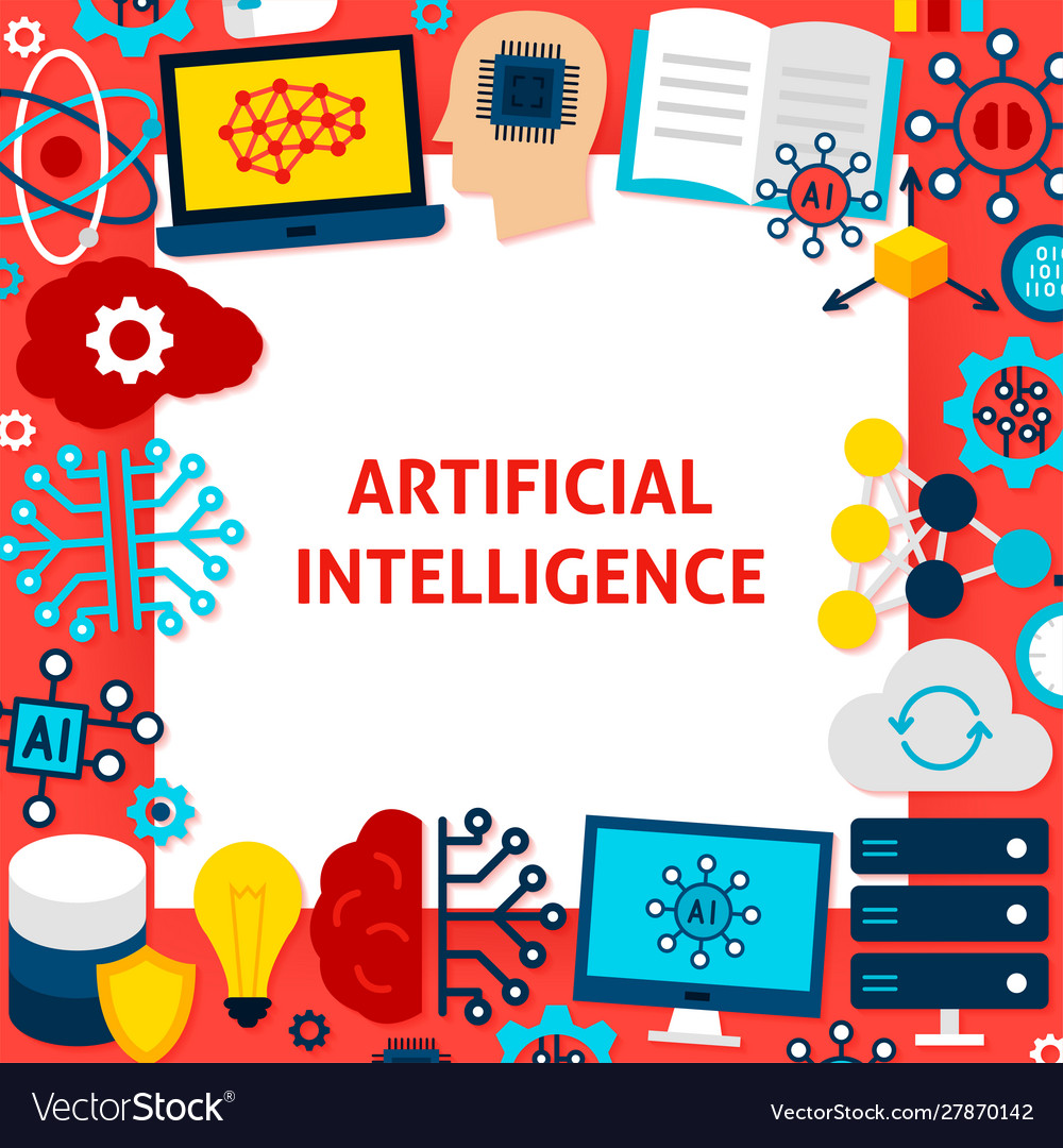 Artificial intelligence paper template Royalty Free Vector