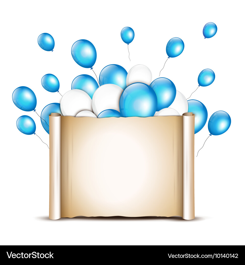 Balloons with paper scroll in traditional colors Vector Image