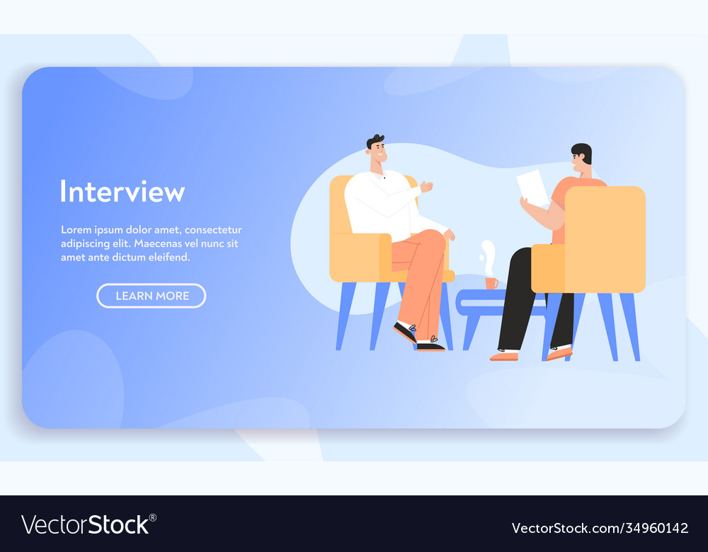 Banner interview concept Royalty Free Vector Image