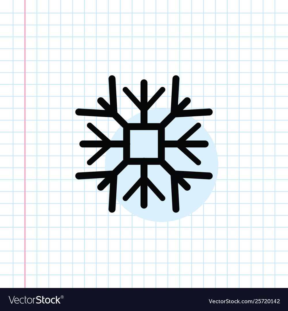Black solid flat snowflake icon Royalty Free Vector Image