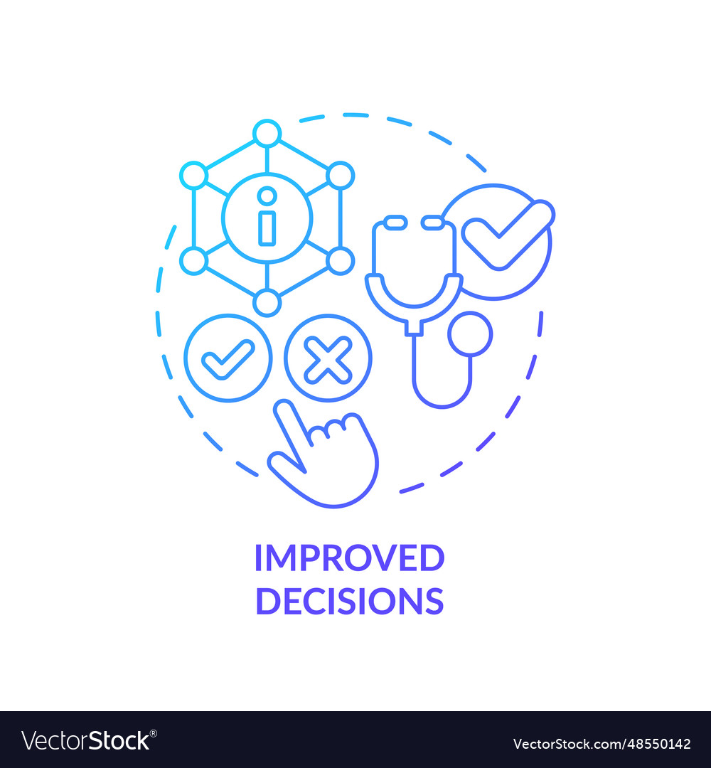 Blue linear gradient icon improved decisions Vector Image