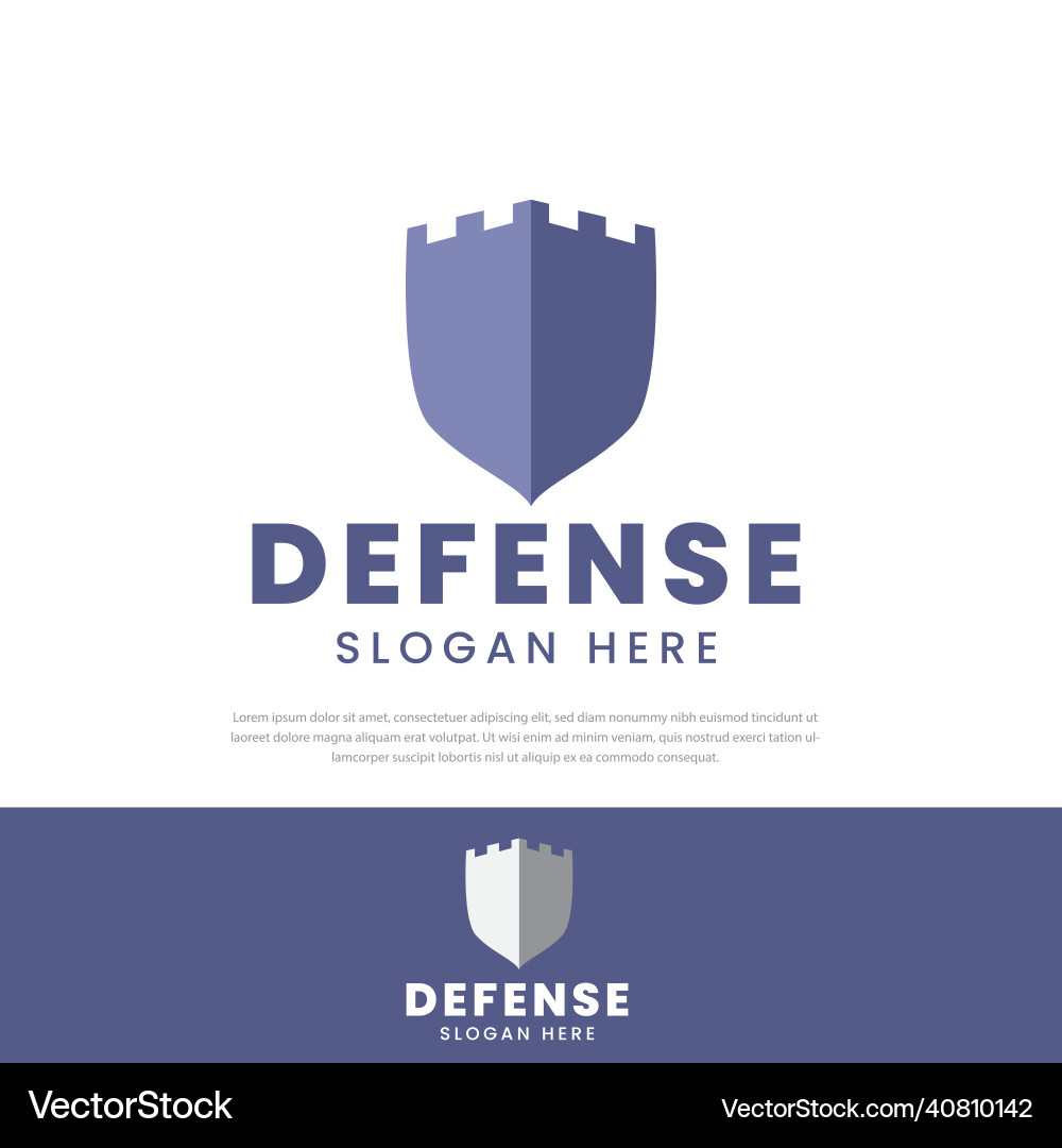 Castle defense logo design icon symbol Royalty Free Vector