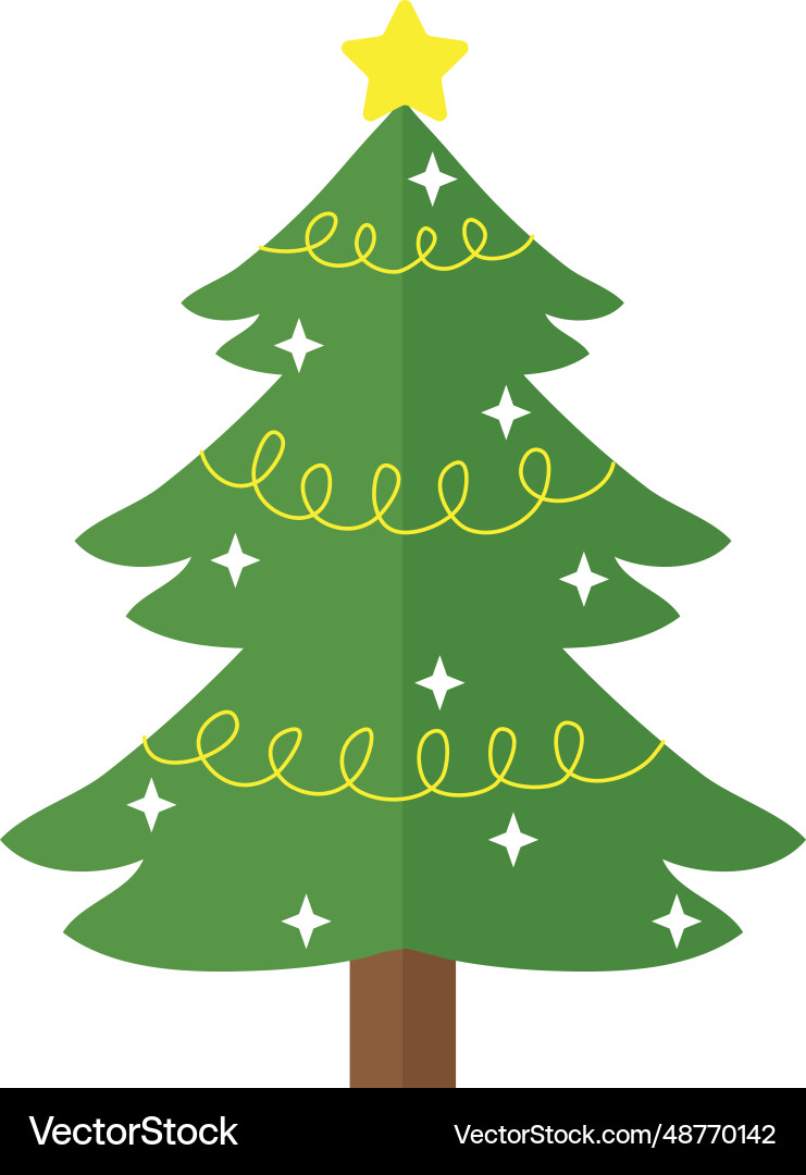 Christmas tree with stars and sparkles Royalty Free Vector