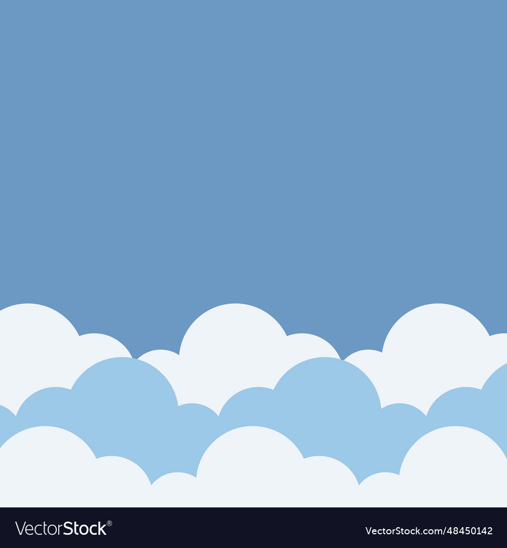 Clouds frame flat blue semicircular Royalty Free Vector