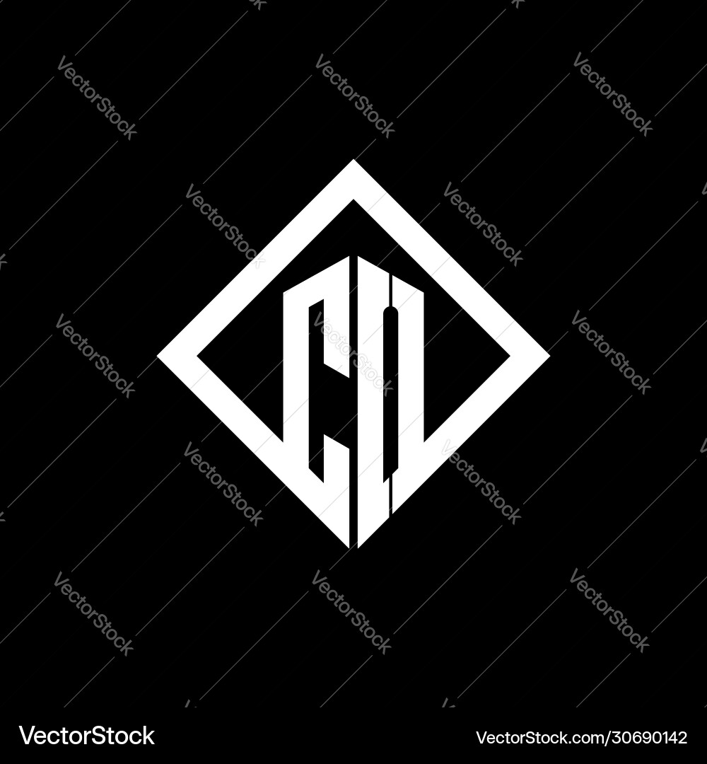 Co logo monogram with square rotate style design Vector Image