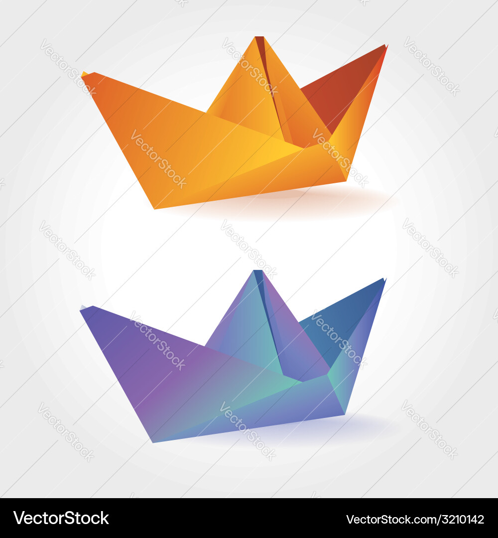 Colorful paper boats Royalty Free Vector Image