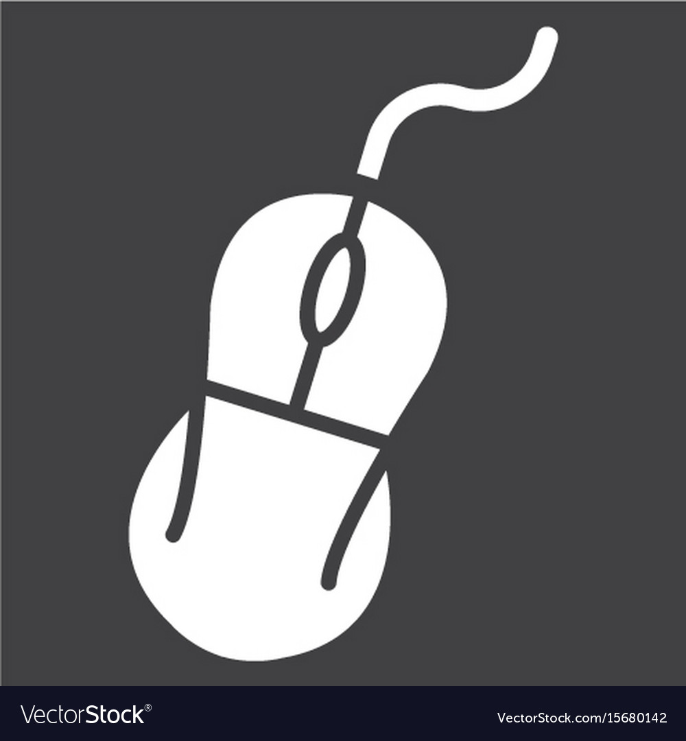 Computer mouse solid icon click and device Vector Image