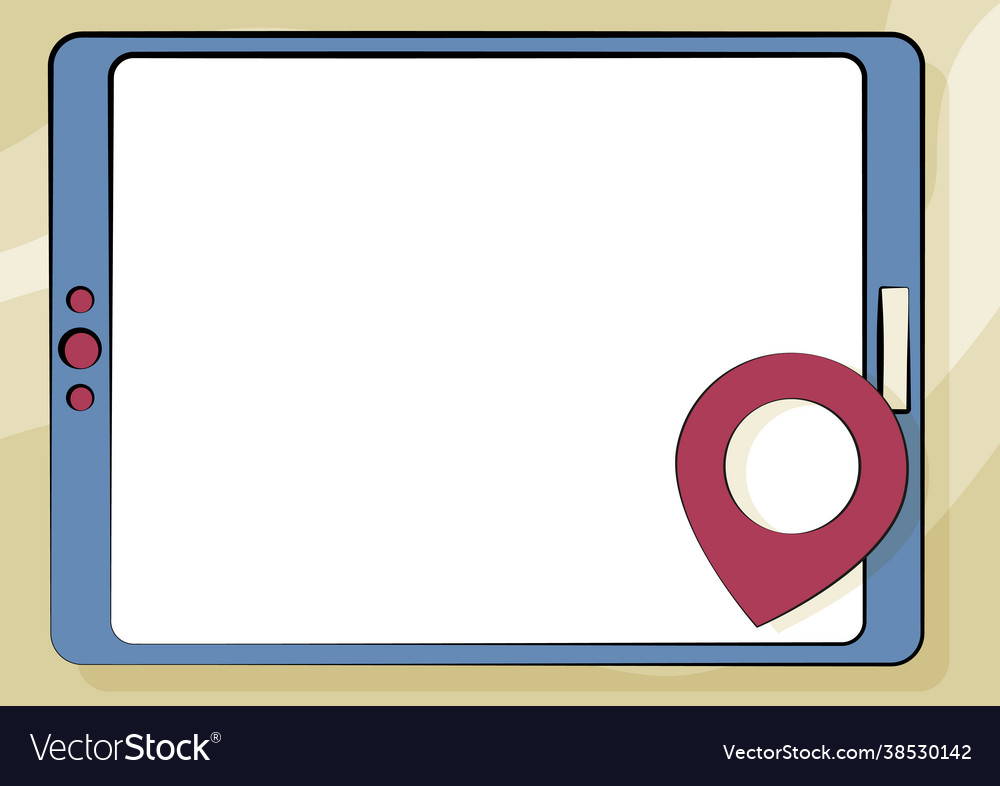 Computer tablet drawing with clear touchscreen Vector Image