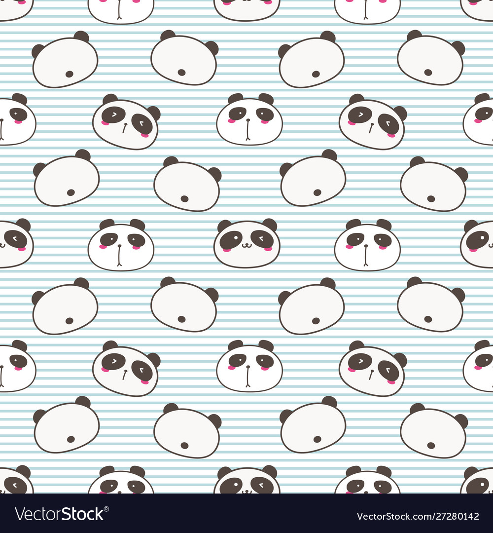 Cute panda seamless pattern background Royalty Free Vector