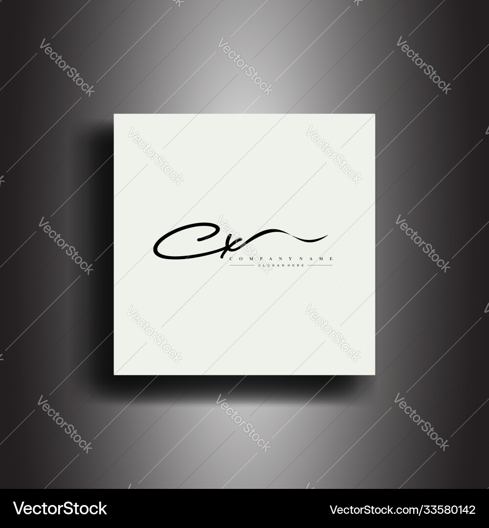 Cx signature style monogramcalligraphic lettering Vector Image