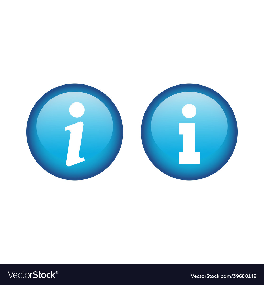 Info glossy button set Royalty Free Vector Image