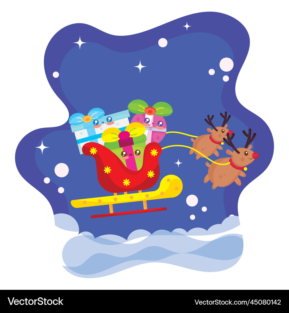 Isolated christmas sledge cartoon character Vector Image